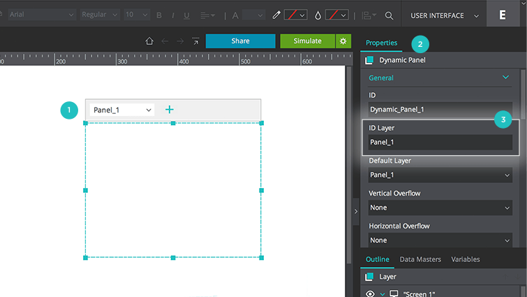 Show different content on a screen with Dynamic Panels