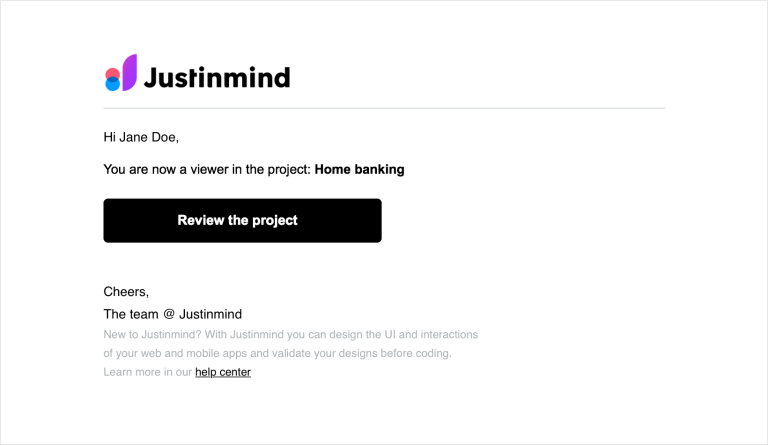 Share Justinmind prototypes & wireframes in one click