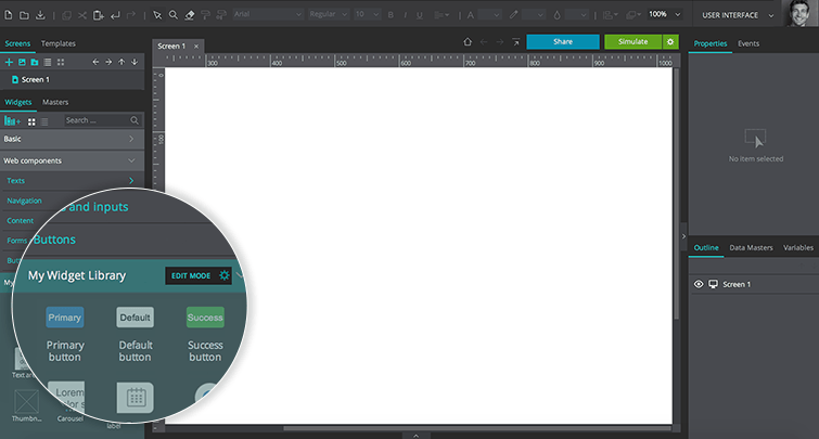 Share and sync UI libraries across teams with Justinmind