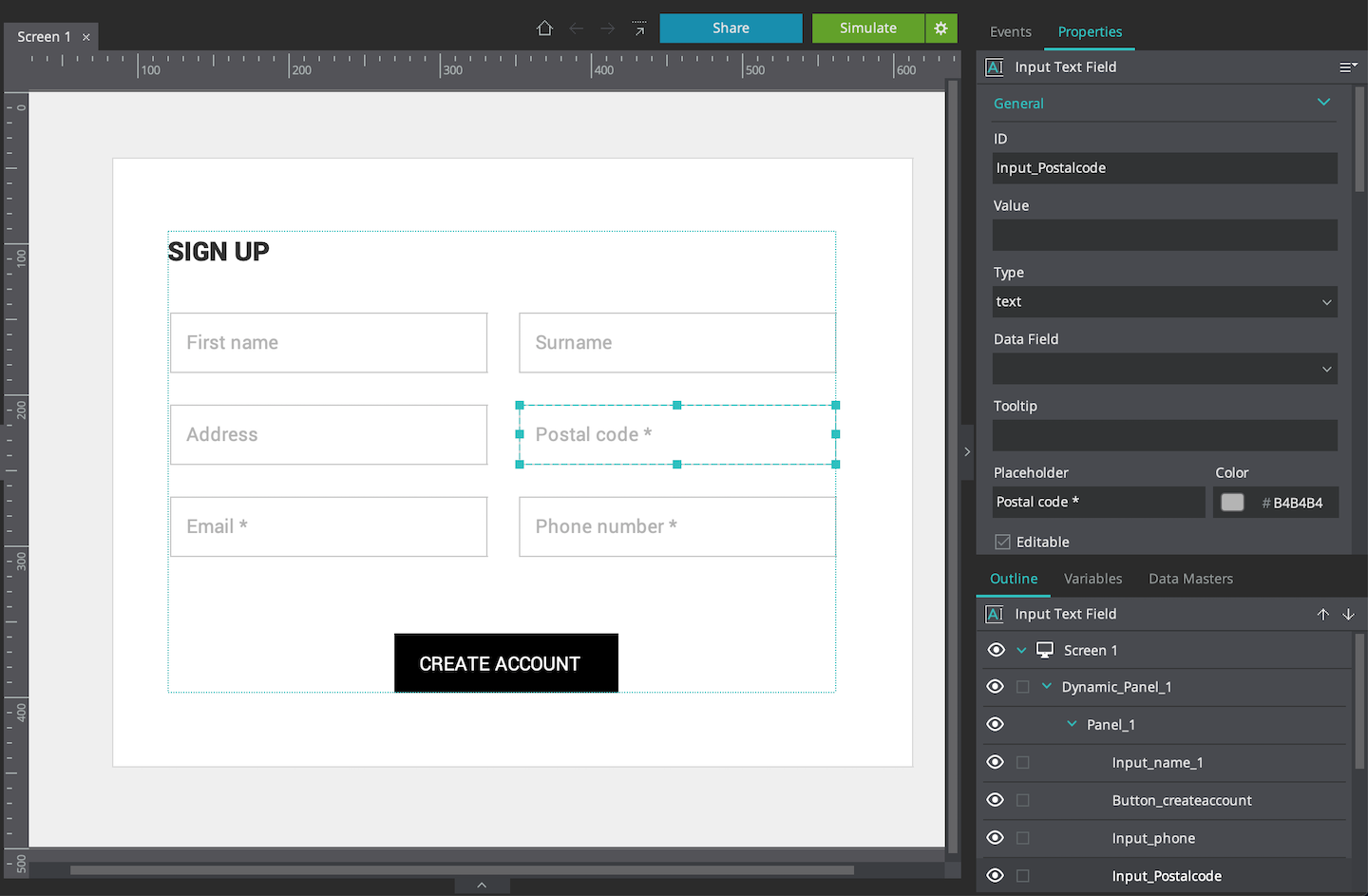 Prototyping forms and inputs