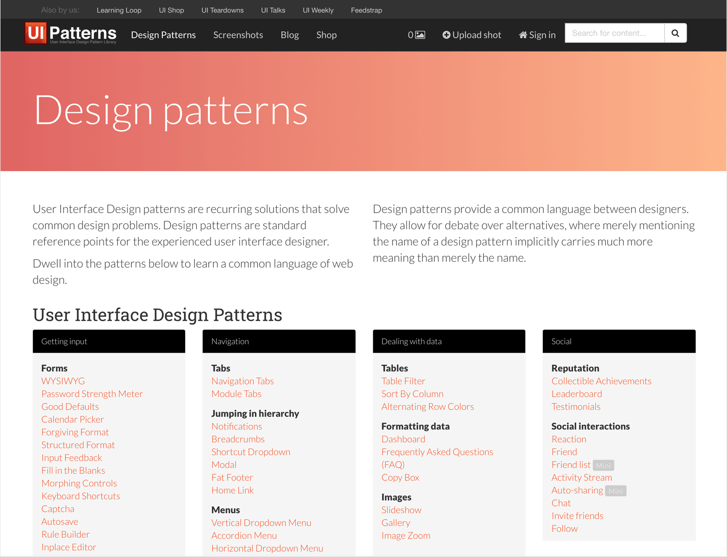 UI Patterns Design Solutions To Common Problems Justinmind